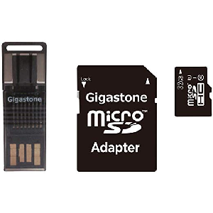 Gigastone (GS-4IN1600X32GB-R) - Class 10 UHS-1 microSD HC Card with USB ...