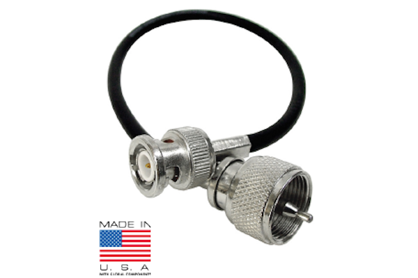 ProComm (1SHBN) - Single BNC to Male UHF OEM Replacement Cable, RG-58U, Cable Adapter, 12in ...