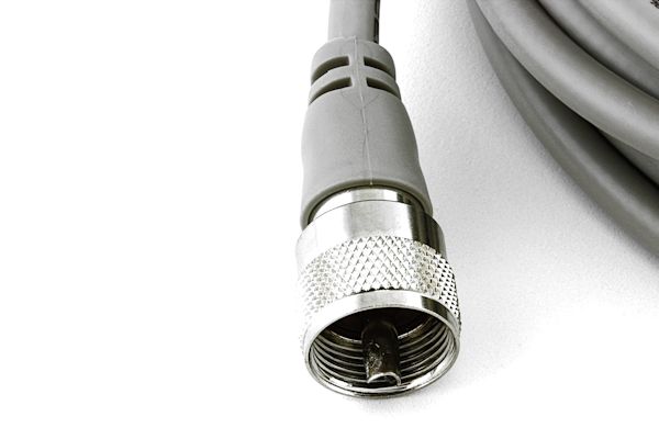 ~Tram (103-8X-G) - RG-8X Cable, PL-259 Connectors, 18ft, Gray, Coaxial ...